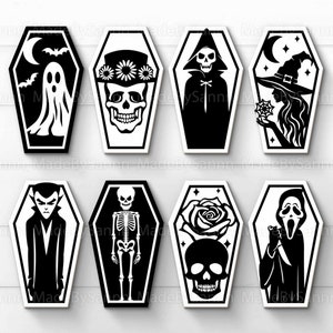Halloween Scary Coffins Svg Bundle, Ghost Coffin Svg, Skeleton Coffin, Spooky Coffin Svg ...