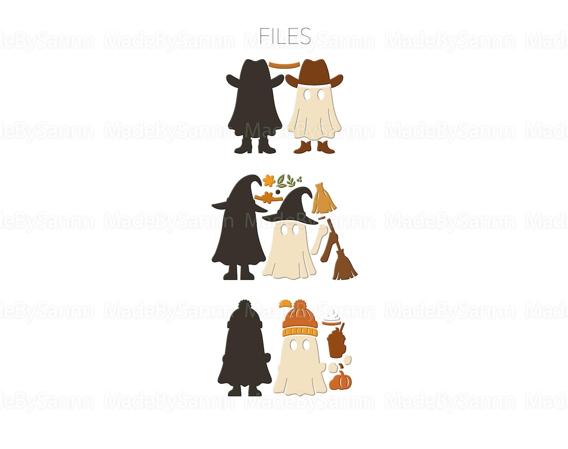 Cute Ghost SVG Bundle, Halloween Decor SVG, Fall Ghosts Svg, Witch ...