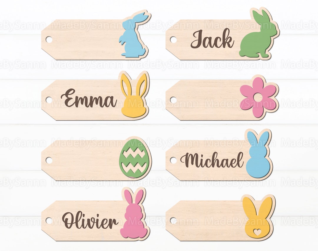 Easter Basket Name Tags Bundle Svg, Easter Gift Tag, Easter Name Tags ...