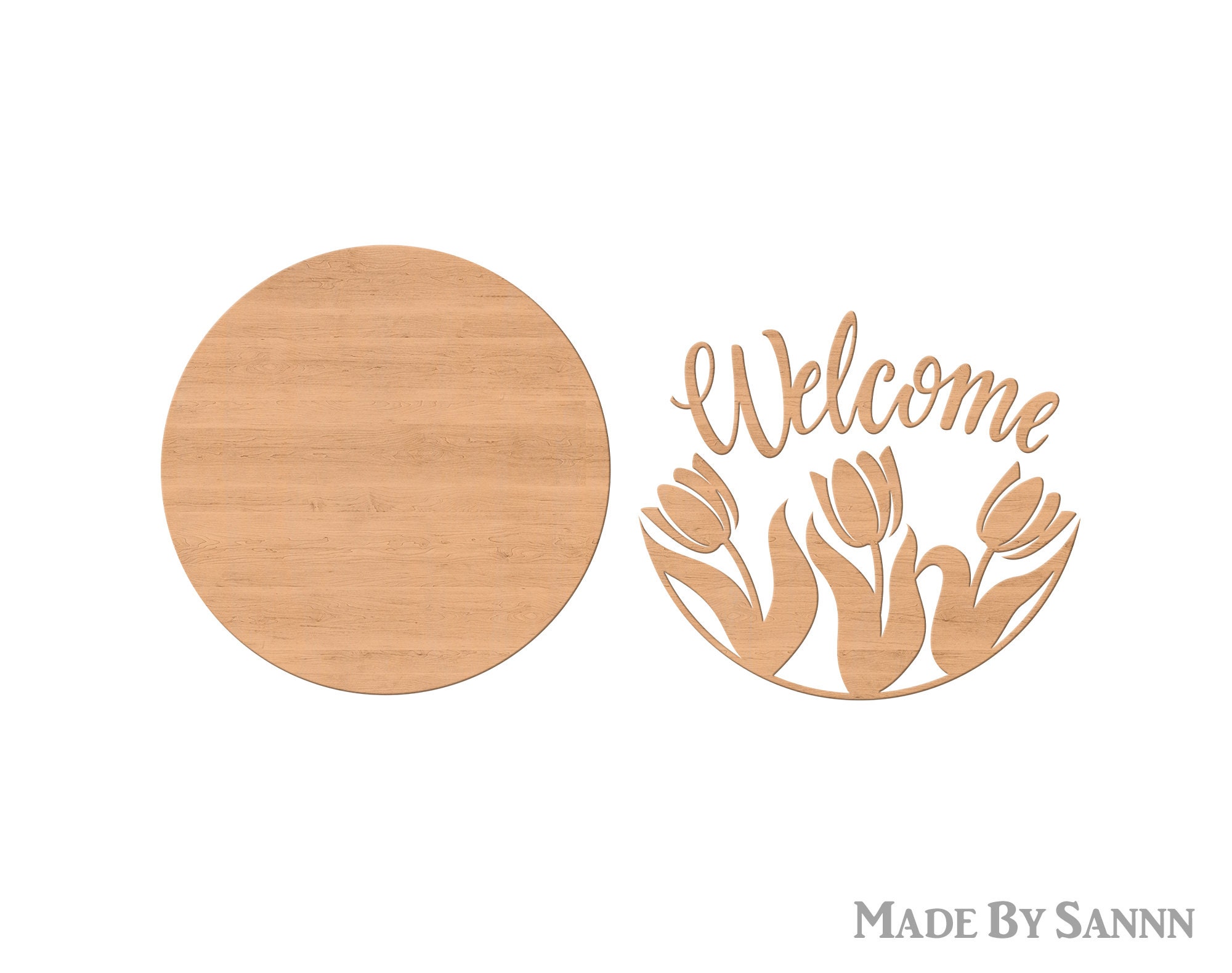Spring Door Hanger Svg Spring Round Sign Svg Spring Bundle Etsy