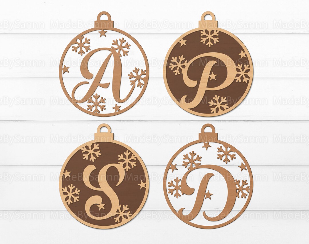 Christmas Snowflake Ornaments Svg, Alphabet Christmas Sign, Christmas ...