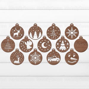 Christmas Baubles SVG Bundle, Christmas Ornaments SVG, Snowflake ...