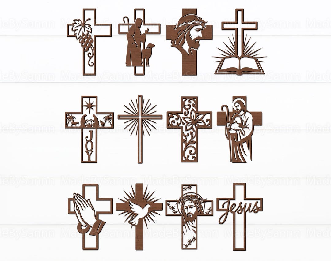 Christian Cross SVG Bundle, Religious Jesus Cross Ornament, Nativity ...