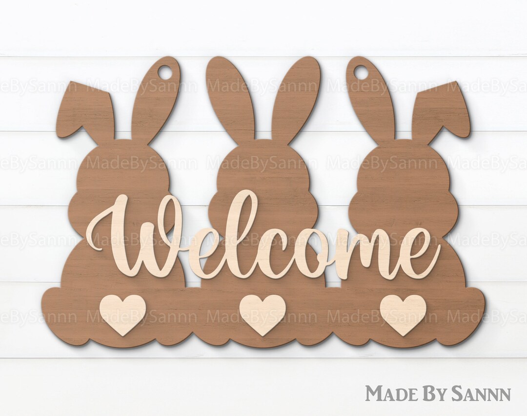 Easter Bunny Door Hanger SVG Easter Door Hanger Svg Easter - Etsy