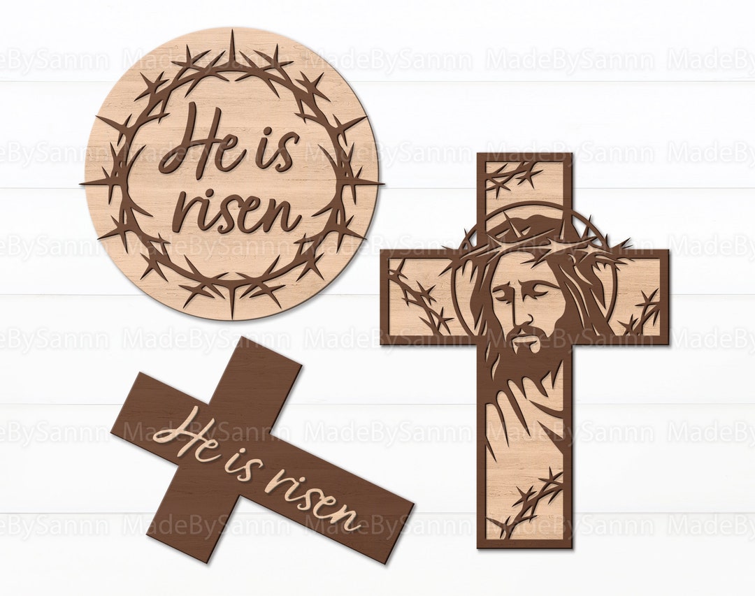 He is Risen Laser Svg, Jesus Cross Laser Cut File, Easter Svg, Easter ...