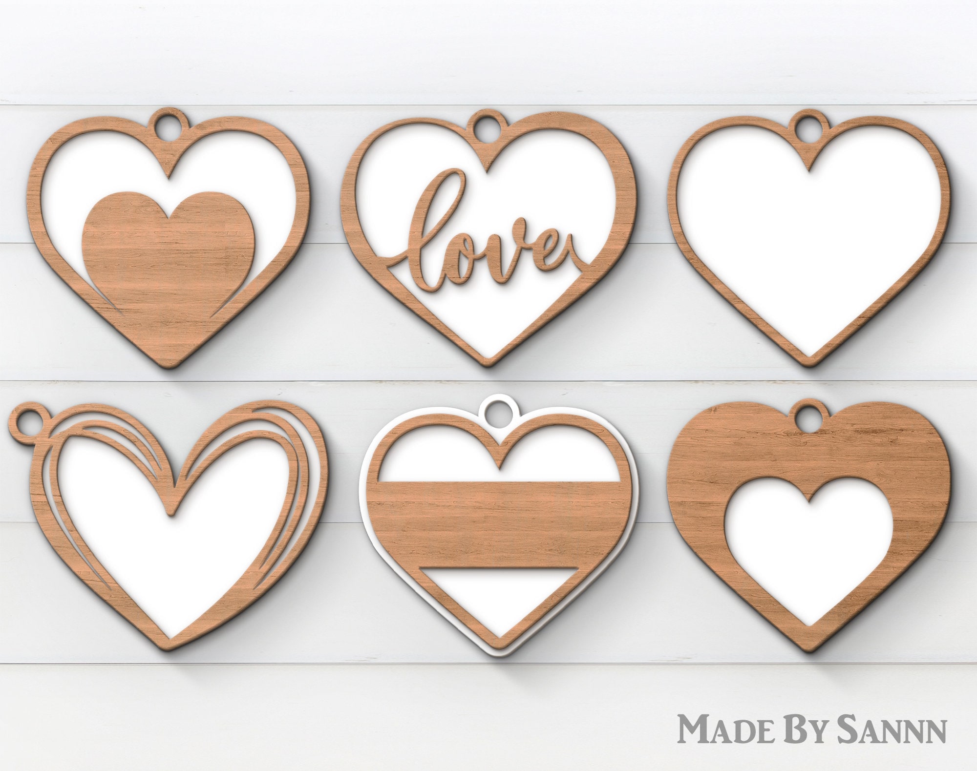 Hearts Tags SVG Valentine Tags SVG Laser Cut Mother's - Etsy