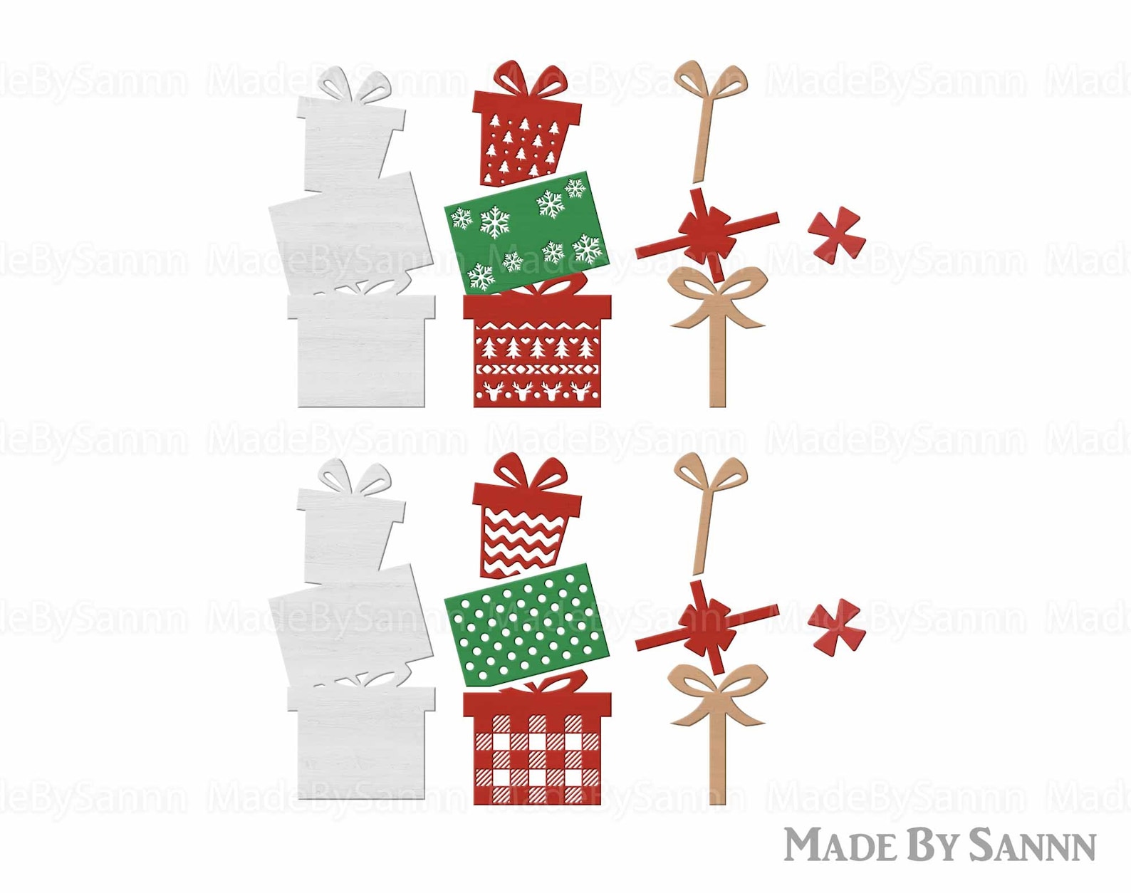 Standing Christmas Presents Svg, Stacking Presents Svg, Christmas ...