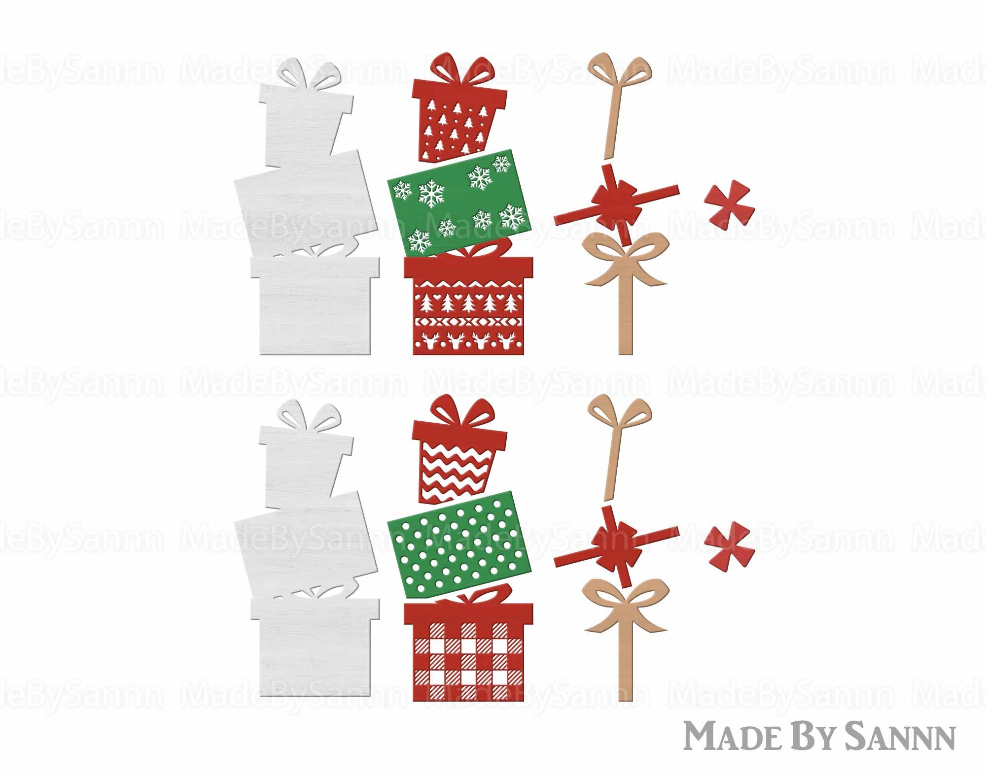 Standing Christmas Presents Svg Stacking Presents Svg - Etsy