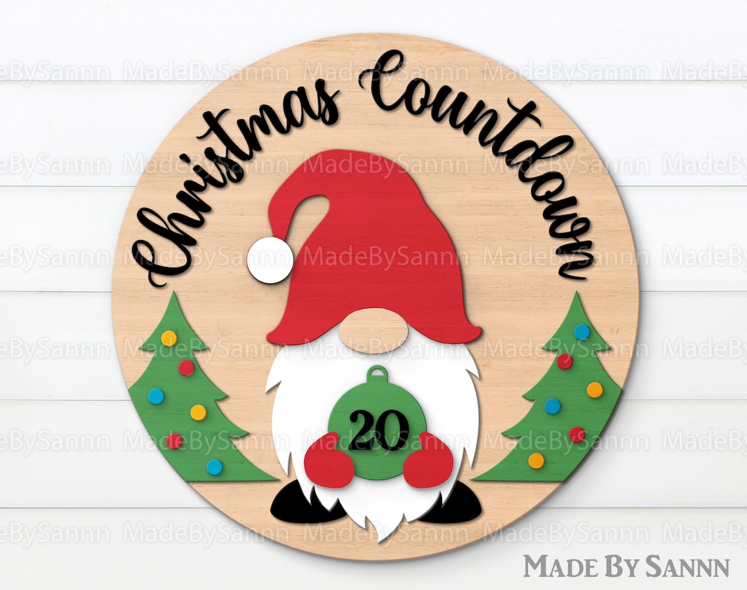 Christmas Countdown Sign Svg, Gnome Advent Calendar, Days Until ...
