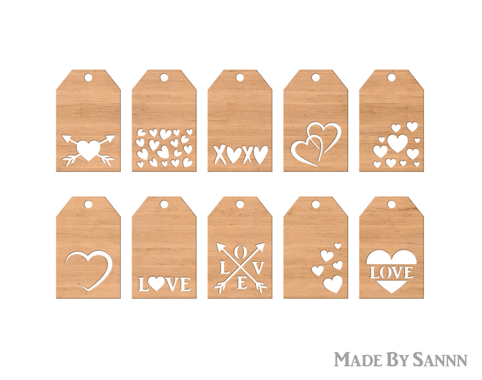 Gift Tags SVG Love Svg Valentine Tags SVG Laser Cut Svg | Etsy