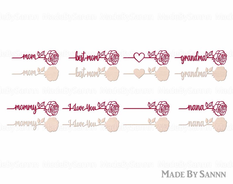 Rose SVG Mothers Day Svg Flower Laser Cut Files Mommy Svg - Etsy
