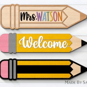 Teacher Pencil Sign SVG Laser Cut, Teacher Gifts Svg, Back to School ...