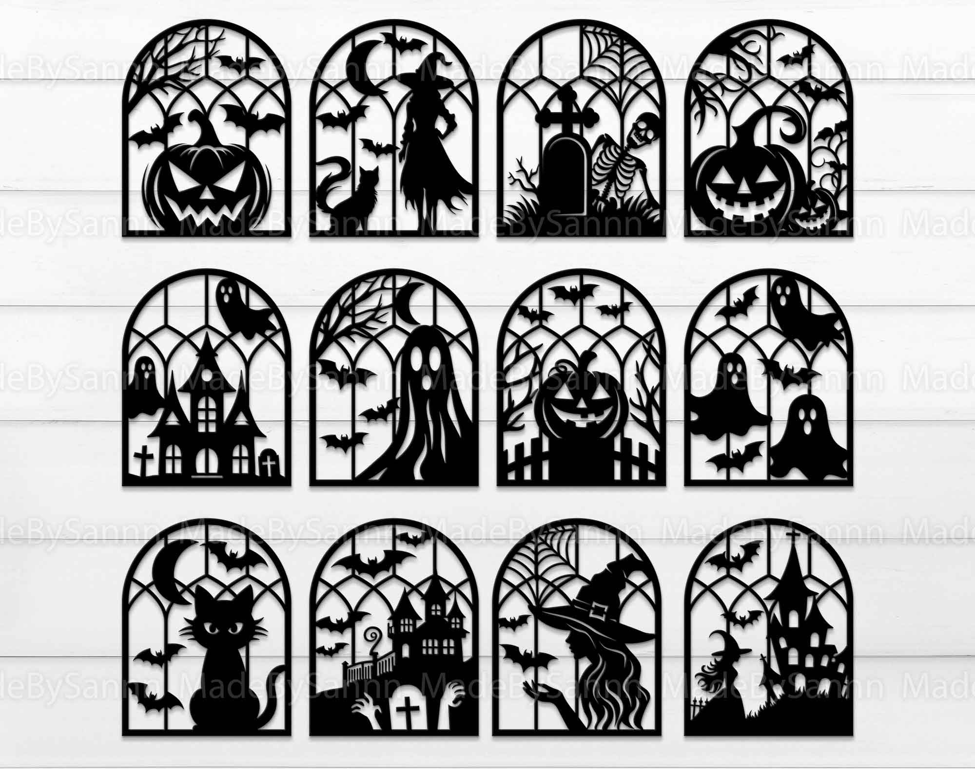 Halloween Window Frames SVG, Scary Windows Frame Svg, Halloween Decor ...