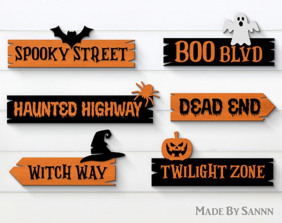 Halloween Street Signs Svg Halloween Sign Svg Halloween - Etsy