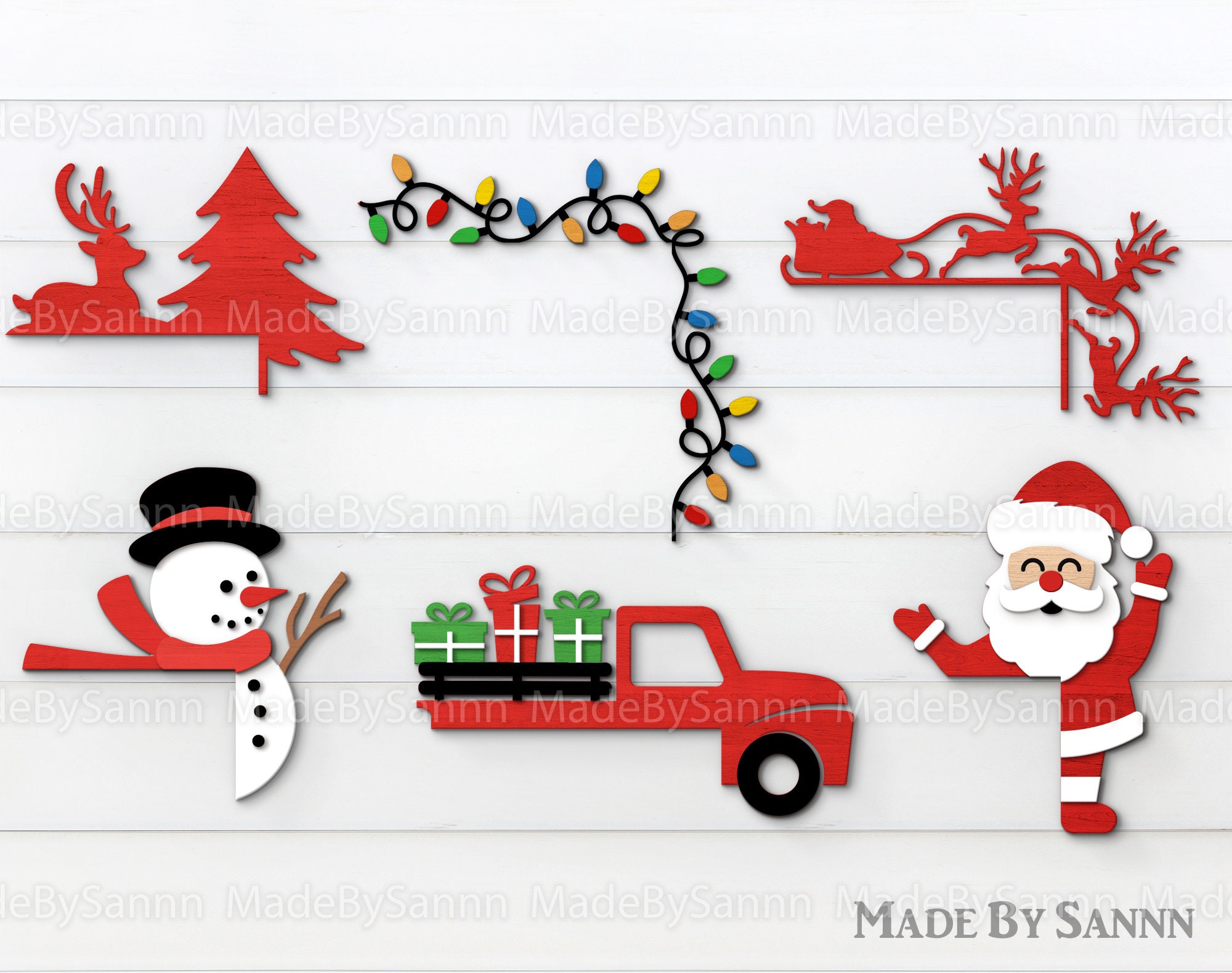 Christmas Door Corners Svg Snowman Svg Christmas Svg Santa - Etsy