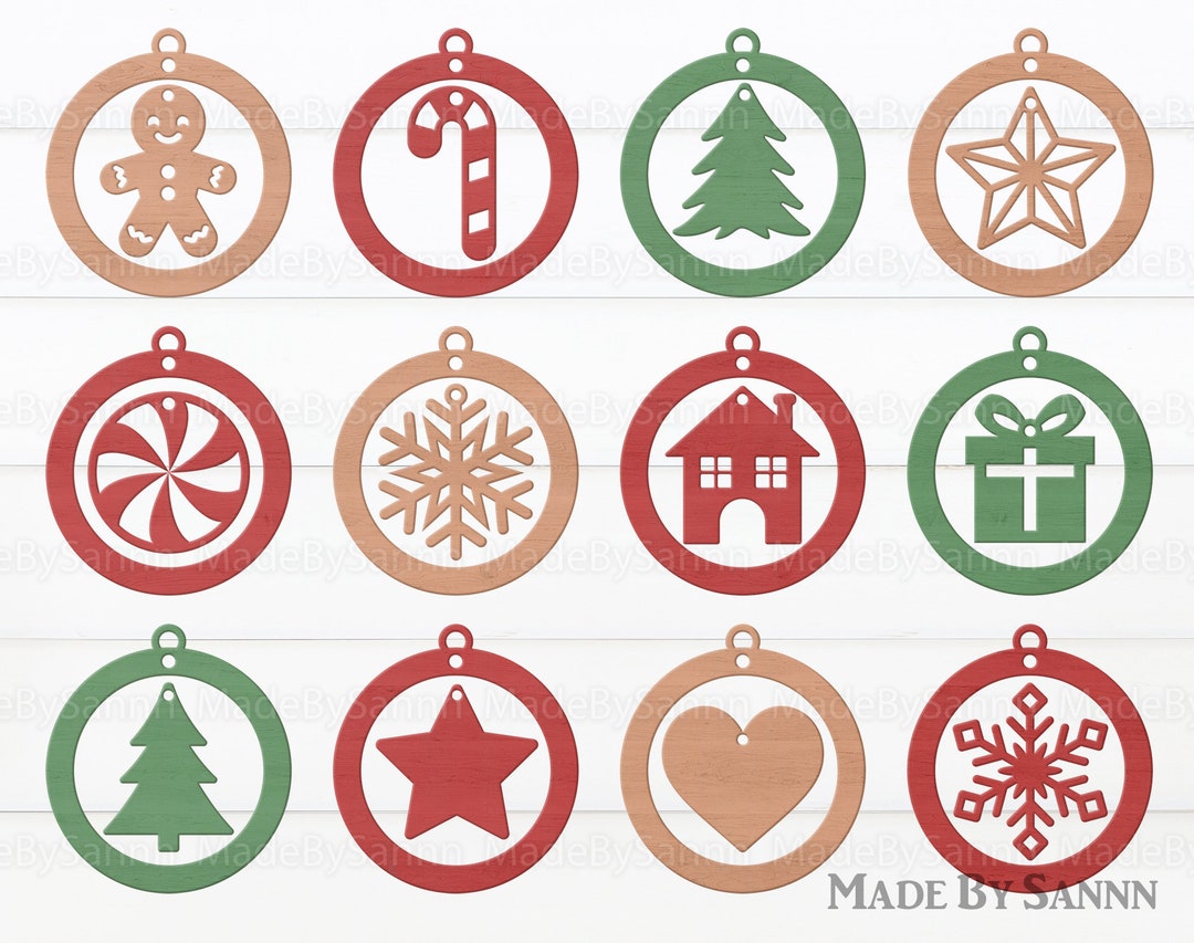 Christmas Baubles SVG Set, Christmas Ornaments Bundle SVG, Snowflake ...