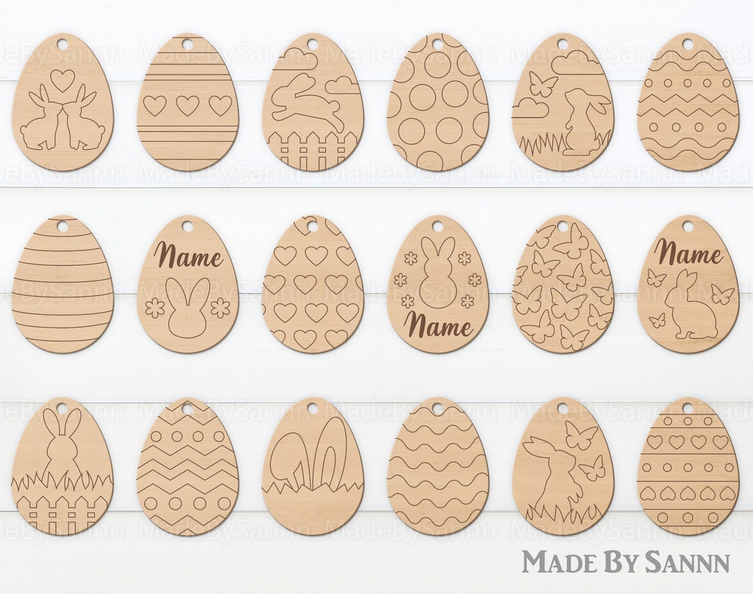 Easter Eggs Hanging Ornament Svg, Personalized Easter Egg Bundle ...