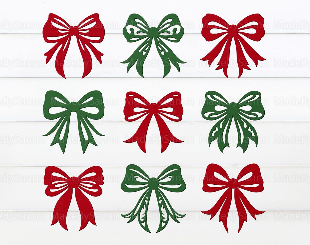 Bows Bundle SVG, Christmas Bows Svg File, 3D Bow Cut Files, Bow Laser ...