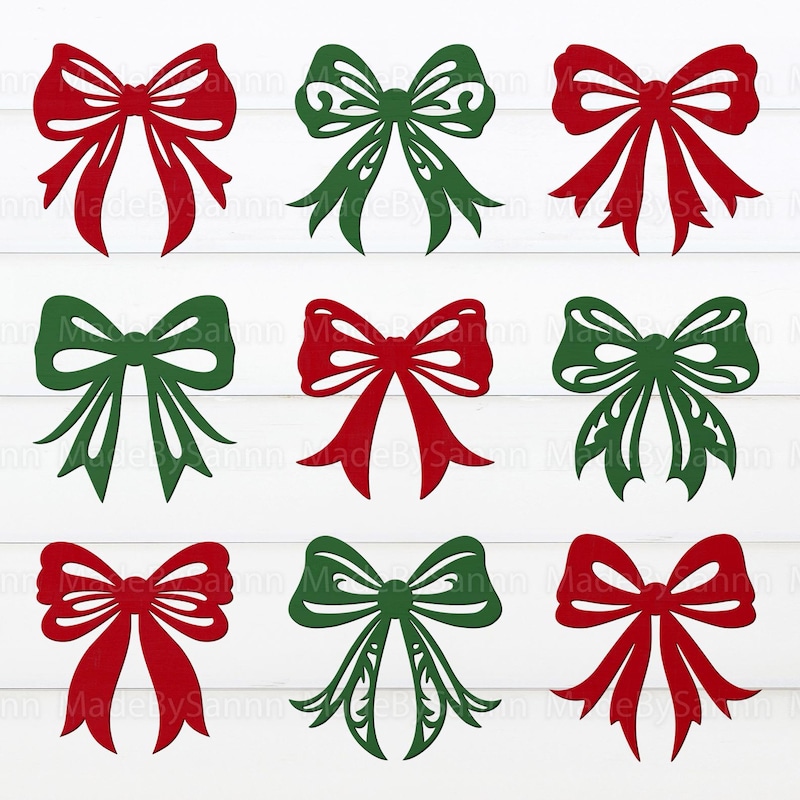 Christmas Bow Svg - Etsy