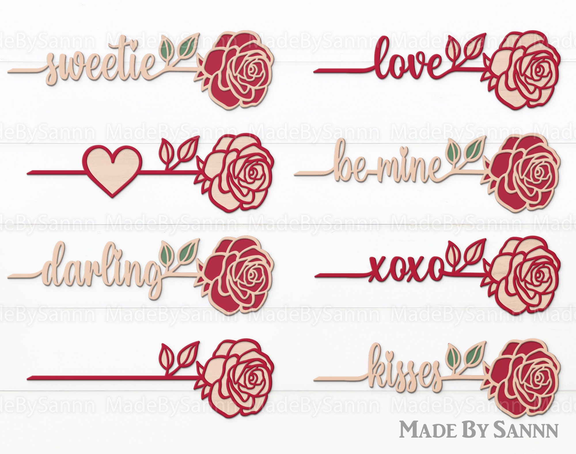Rose SVG Valentines Day Svg Flower Laser Cut Files Darling - Etsy