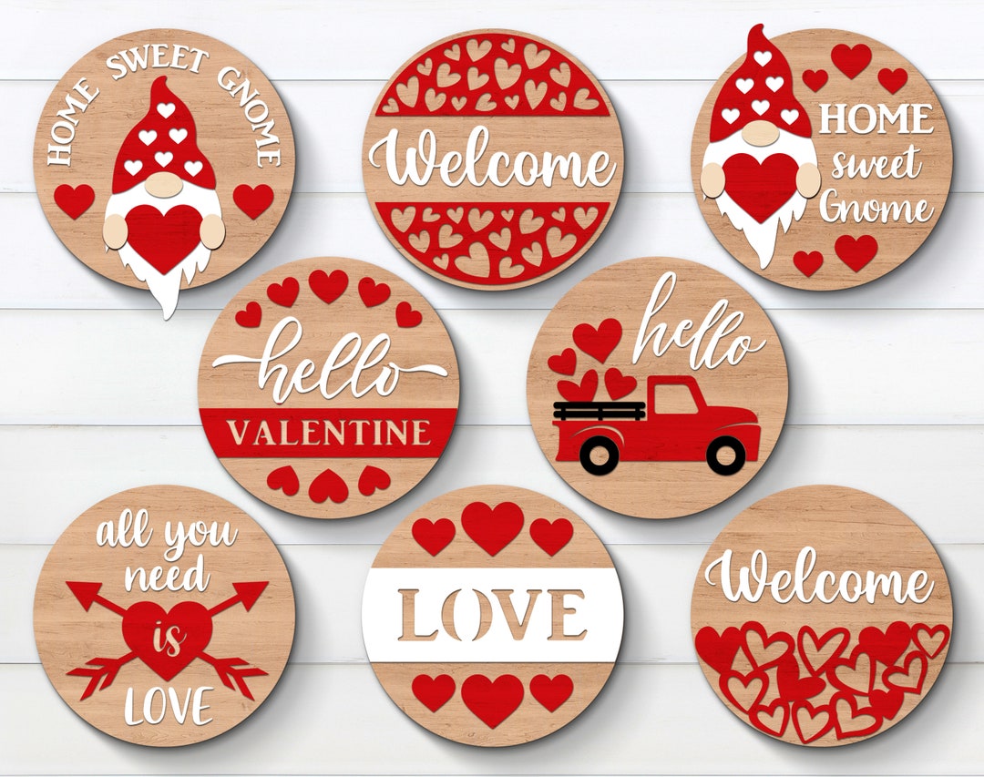 Valentines Day Door Hanger, Valentine Welcome Sign Bundle, Valentines ...