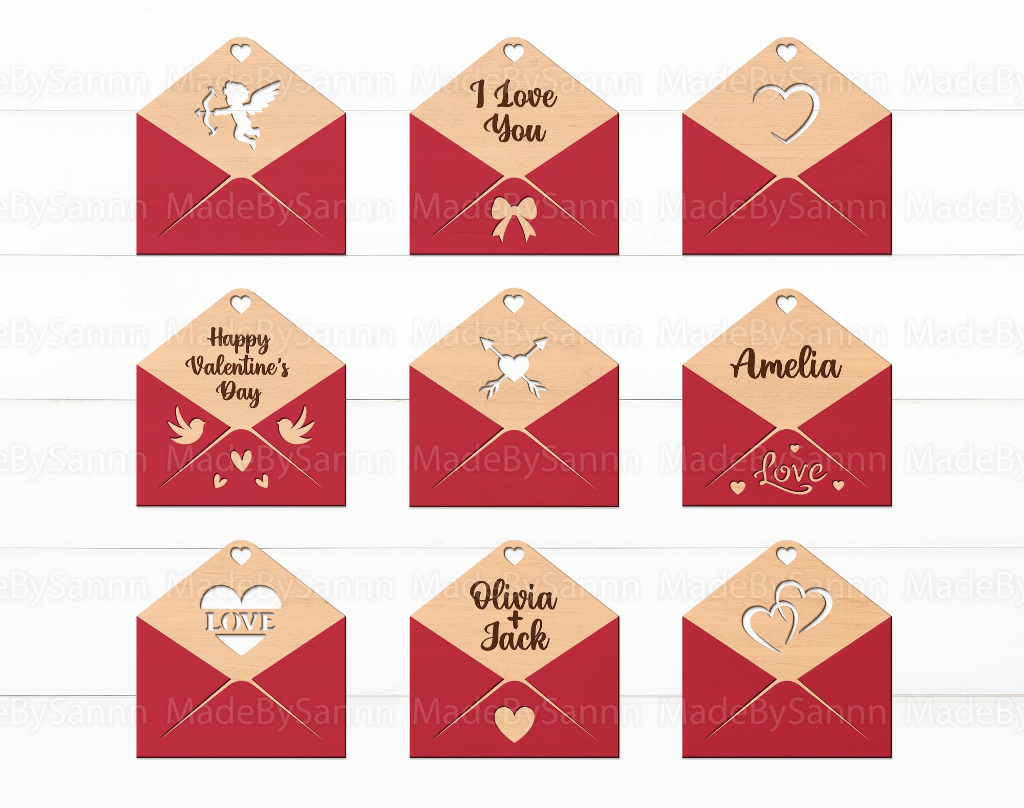 Valentine's Day Envelopes Svg Bundle, Valentines Day Svg, Love Letter ...