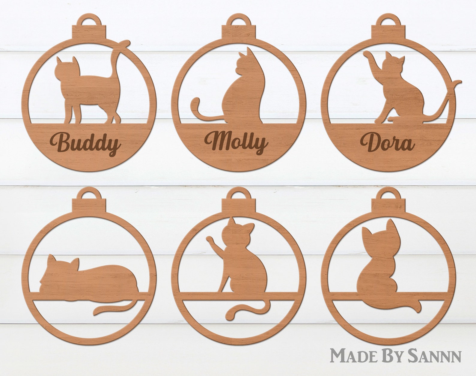 Cat Christmas Bauble SVG Pet Christmas Ornament Christmas - Etsy