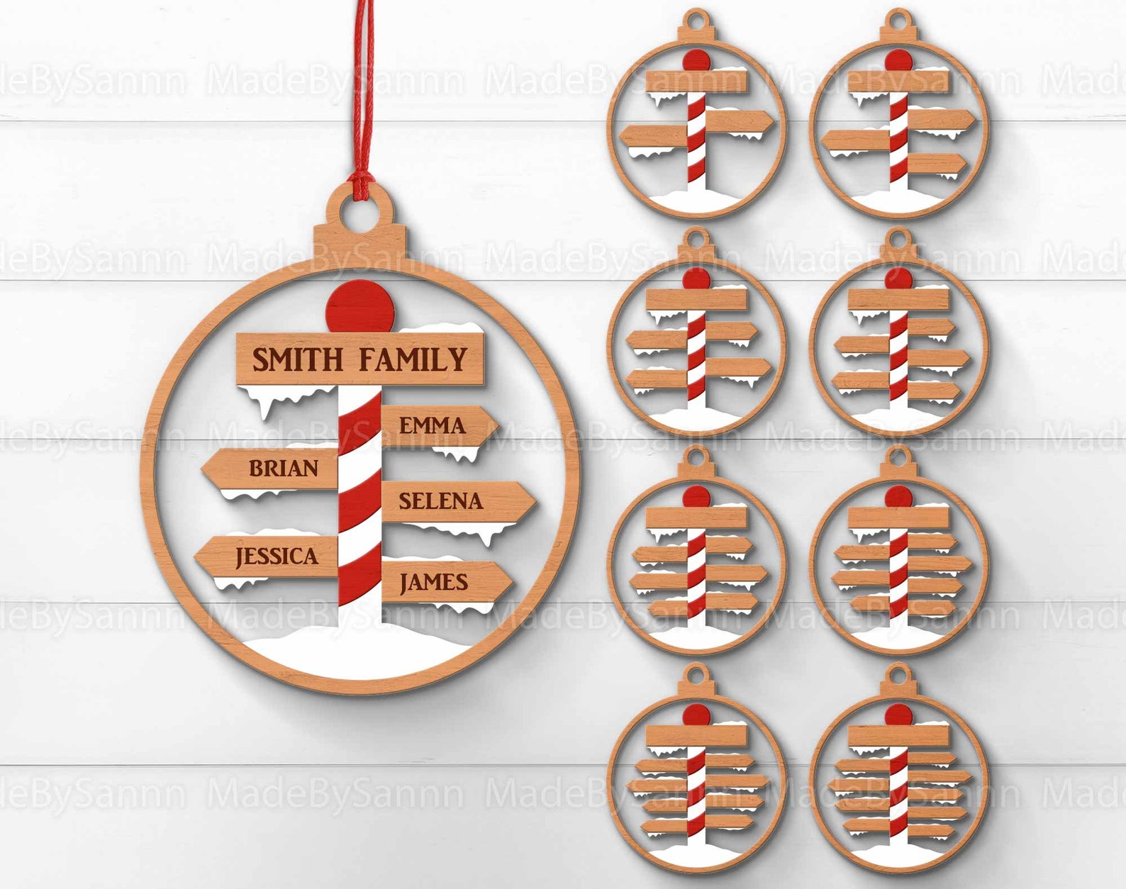 North Pole Family Name Ornament SVG, Family Ornament Laser Svg, North ...