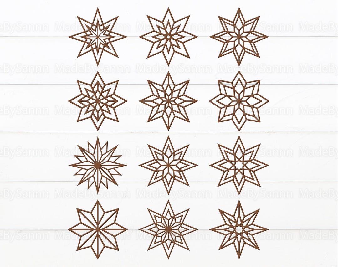 Christmas Stars Bundle Svg, Star Ornaments Svg, Christmas Star Svg ...