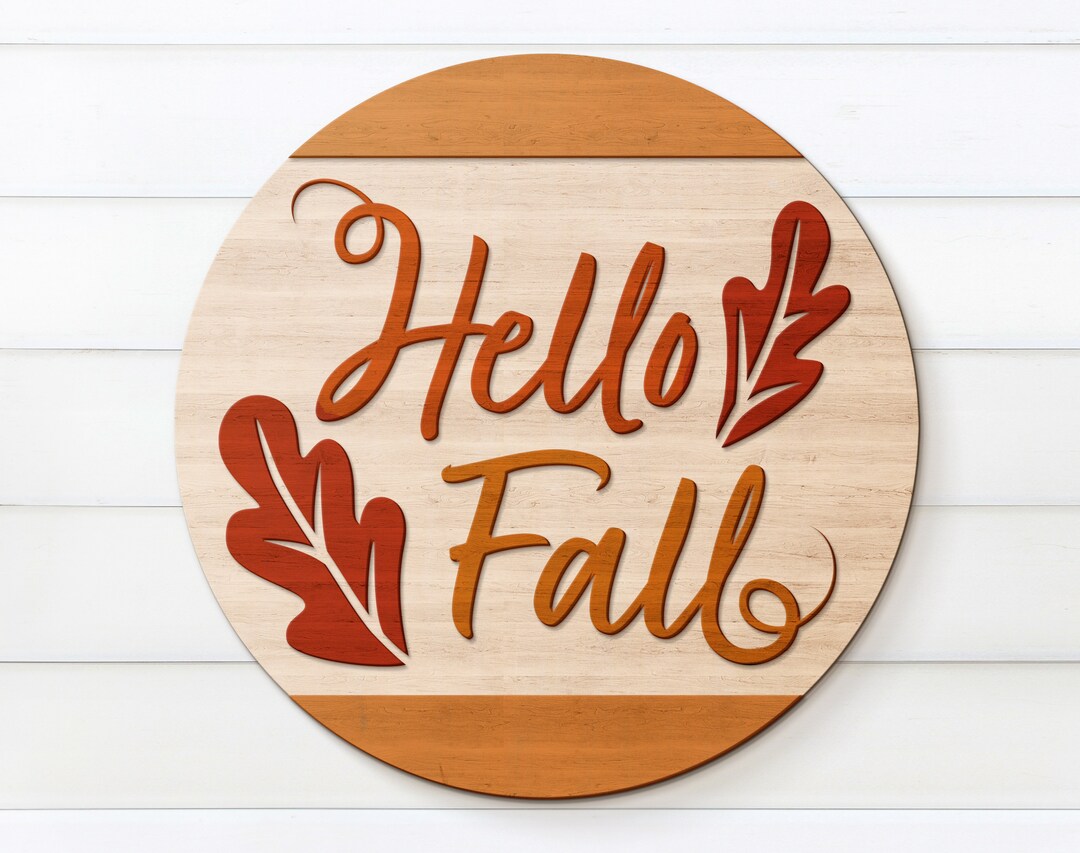 Hello Fall SVG, Autumn Svg, Round Sign SVG, Welcome SVG, Autumn Sign ...
