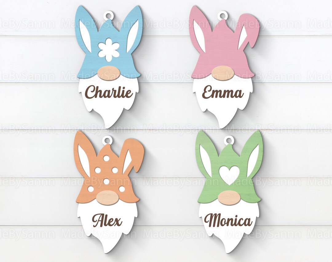 Easter Bunny Gnome Tags Svg, Easter Gnomes Svg, Easter Gloworge Svg ...