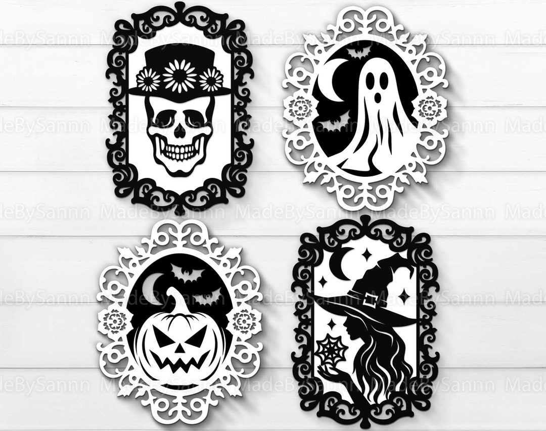 Halloween Vintage Mirrors SVG, Halloween Scary Frames Svg, Scary ...