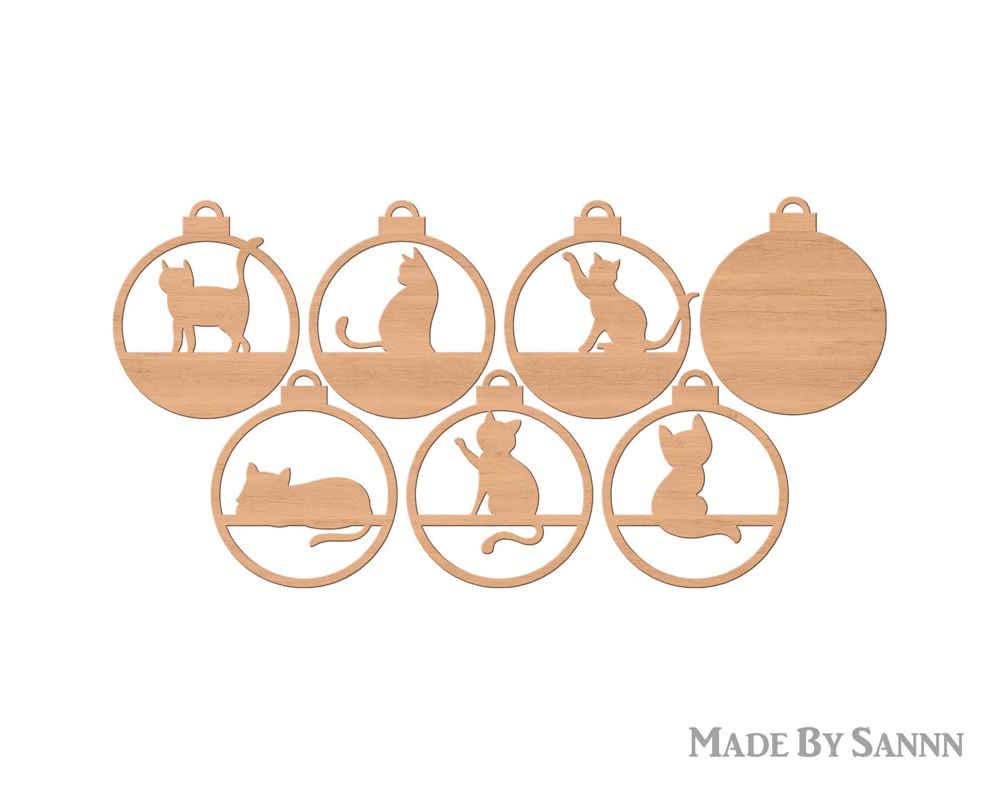 Cat Christmas Bauble SVG Pet Christmas Ornament Christmas - Etsy