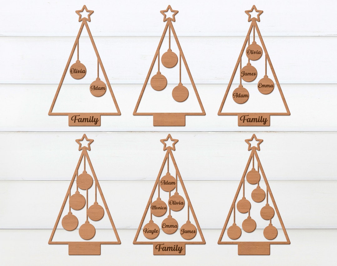 Christmas Tree Ornaments SVG, Family Christmas Ornaments Svg, Christmas ...