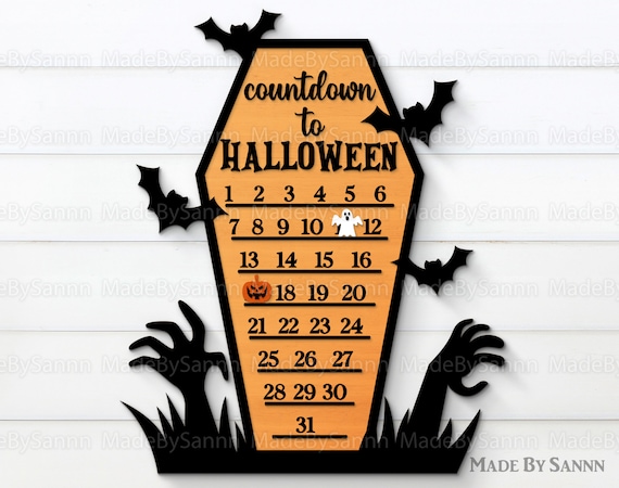 Countdown to Halloween Coffin Calendar SVG Days Until - Etsy