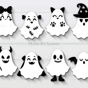 Cute Halloween Ghost Bundle SVG, Halloween Svg, Ghost Bundle Svg ...