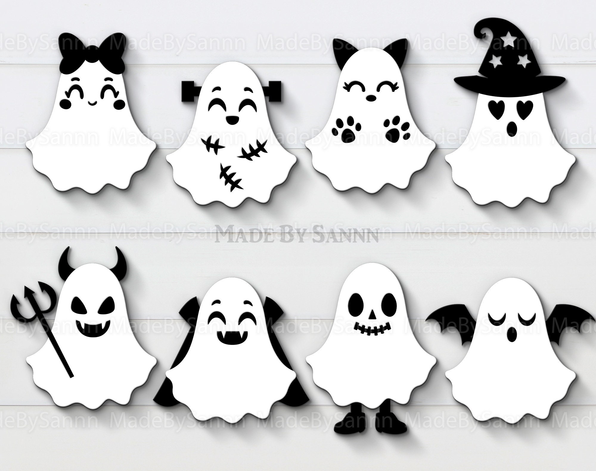 Cute Halloween Ghost Bundle SVG, Halloween Svg, Ghost Bundle Svg ...