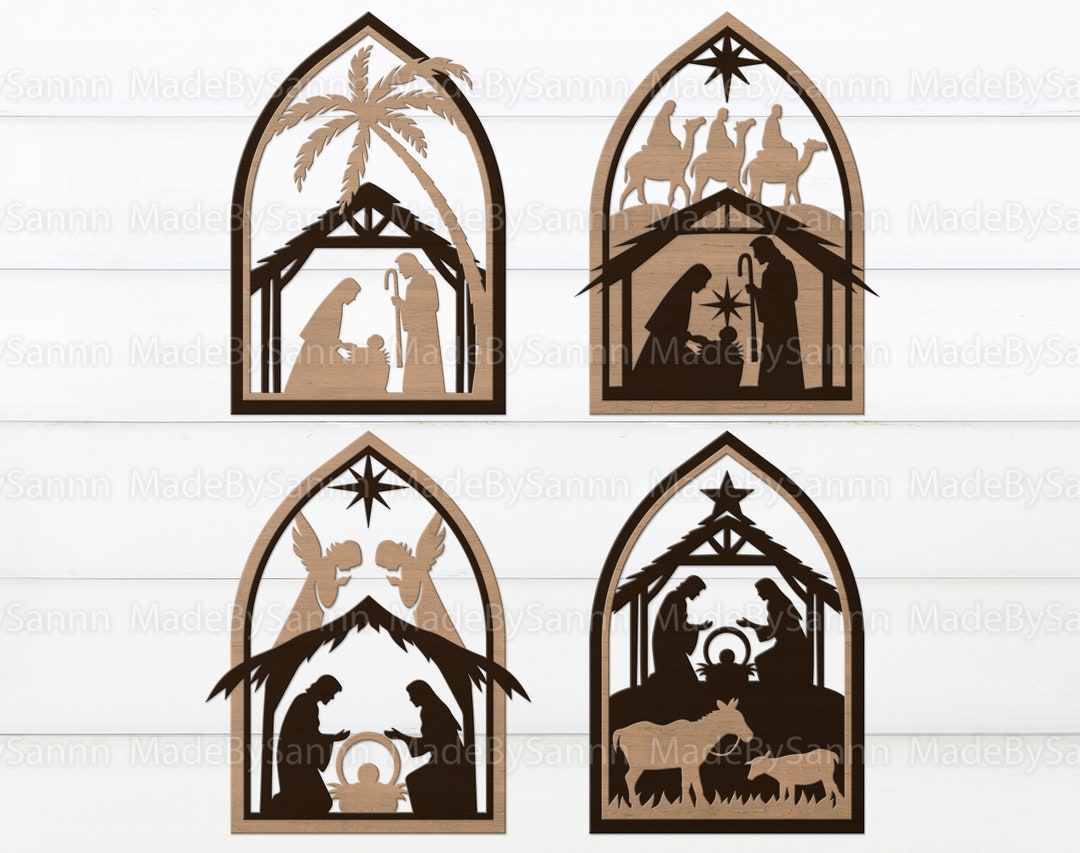 Christmas Nativity Scene Svg Bundle, Layered Nativity Svg, Christmas ...
