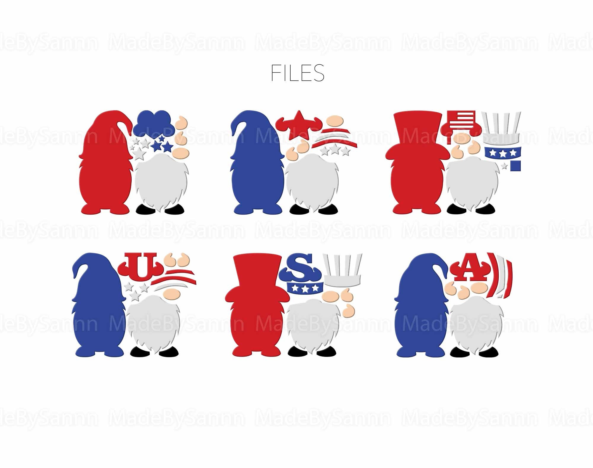 Patriotic Gnome Bundle Svg, 4th of July Gnomes Svg, Independence Day ...