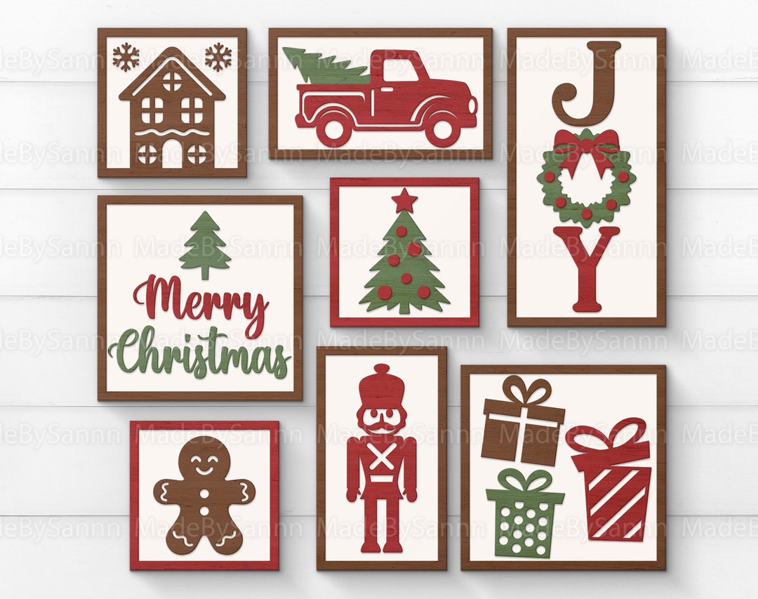 Cute Christmas Sign Svg Bundle, Christmas Mantle Sign Set Svg ...