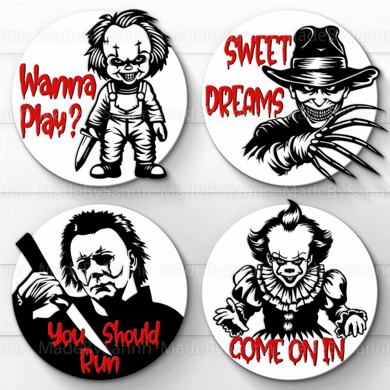 Horror Movie Round Signs - Etsy
