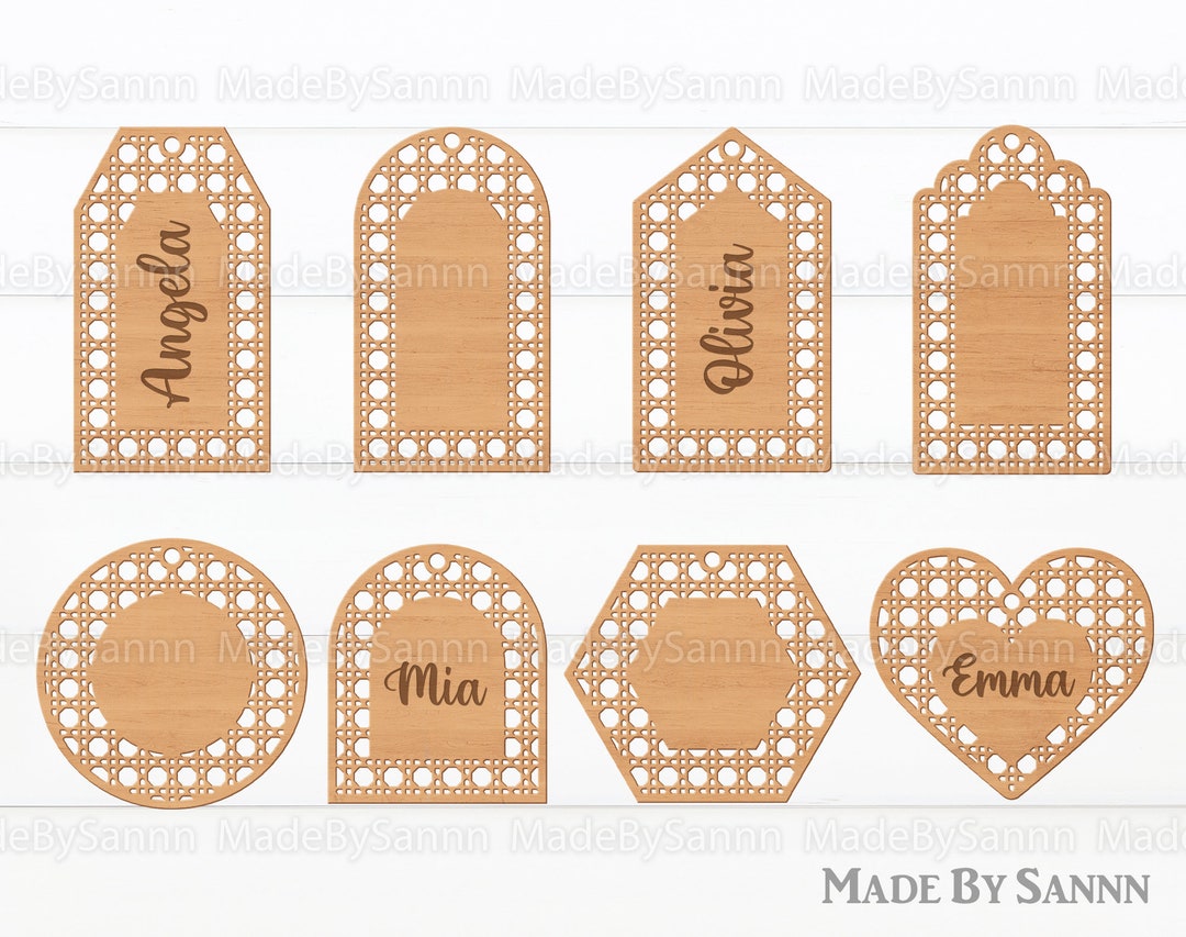 Christmas Rattan Tags Svg, Gift Tags Svg, Rattan Cane Svg, Laser Cut ...