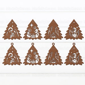 Nativity Christmas Tree Svg Bundle, Nativity Scene Tree, Christmas ...