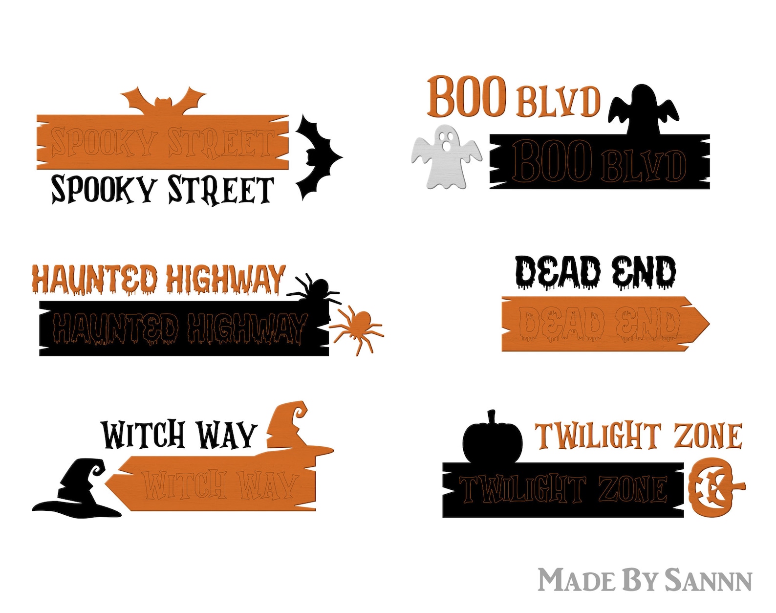 Halloween Street Signs Svg, Halloween Sign Svg, Halloween Decor Svg ...
