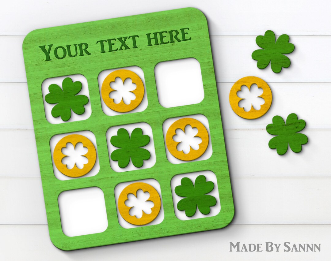 Tic Tac Toe St. Patrick's Day SVG, Shamrock Game File, Irish Tic Tac ...