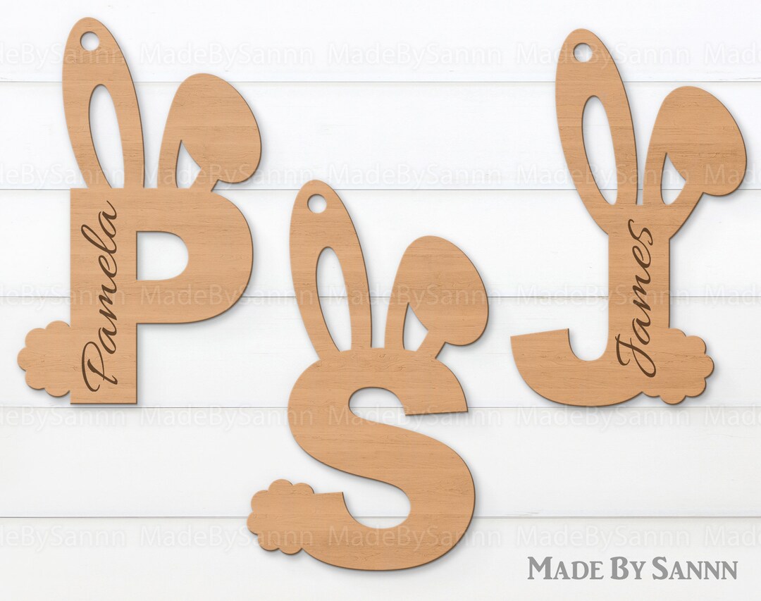 Easter Bunny Monogram Letter Tag Alphabet Easter Sign Easter - Etsy