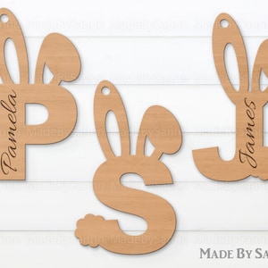 Easter Bunny Monogram Letter Tag, Alphabet Easter Sign, Easter Decor ...