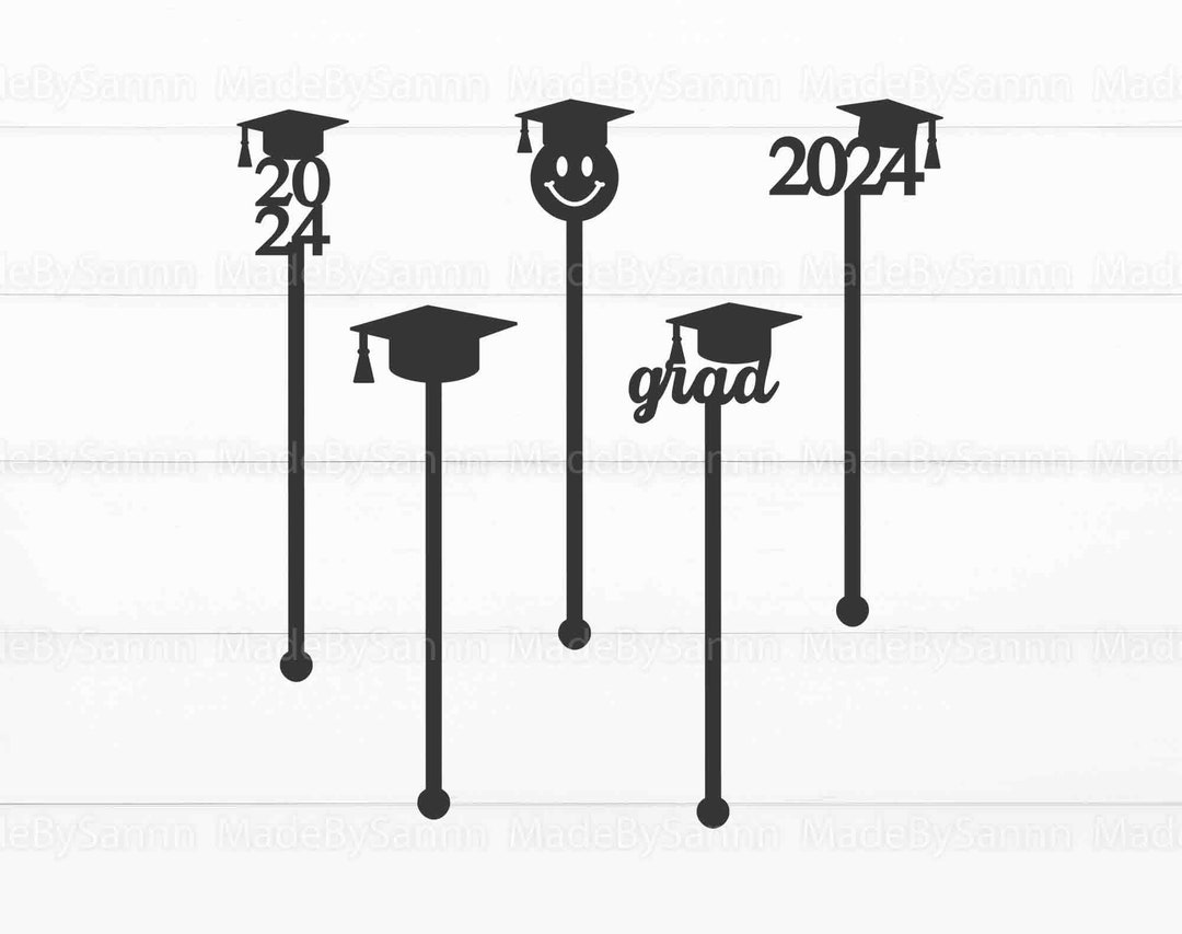 Graduation Stir Swizzle Sticks Svg, Graduation Drink Stirrers Svg ...