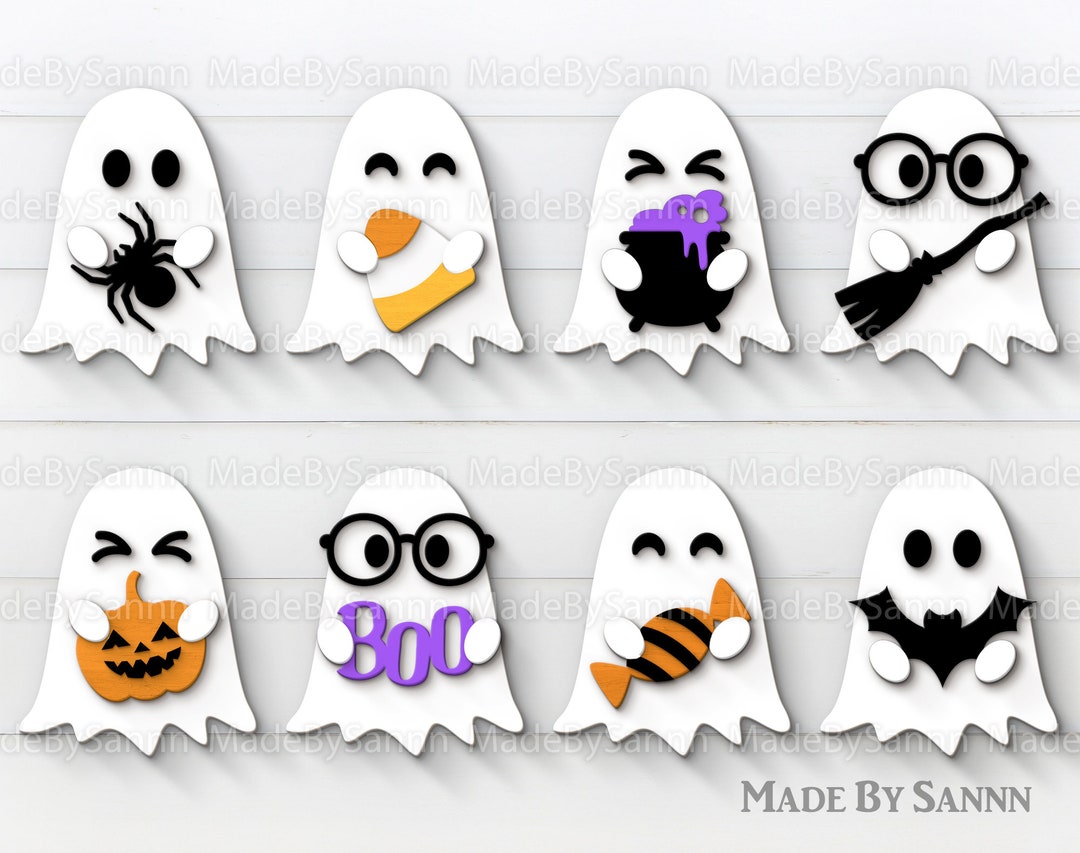 Cute Ghosts Bundle SVG, Halloween Svg, Ghost Bundle Svg, Halloween ...