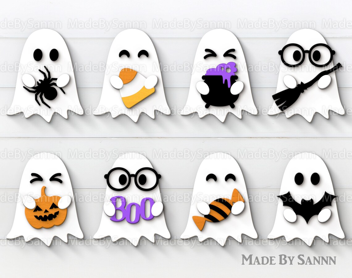 Cute Ghosts Bundle SVG Halloween Svg Ghost Bundle Svg - Etsy